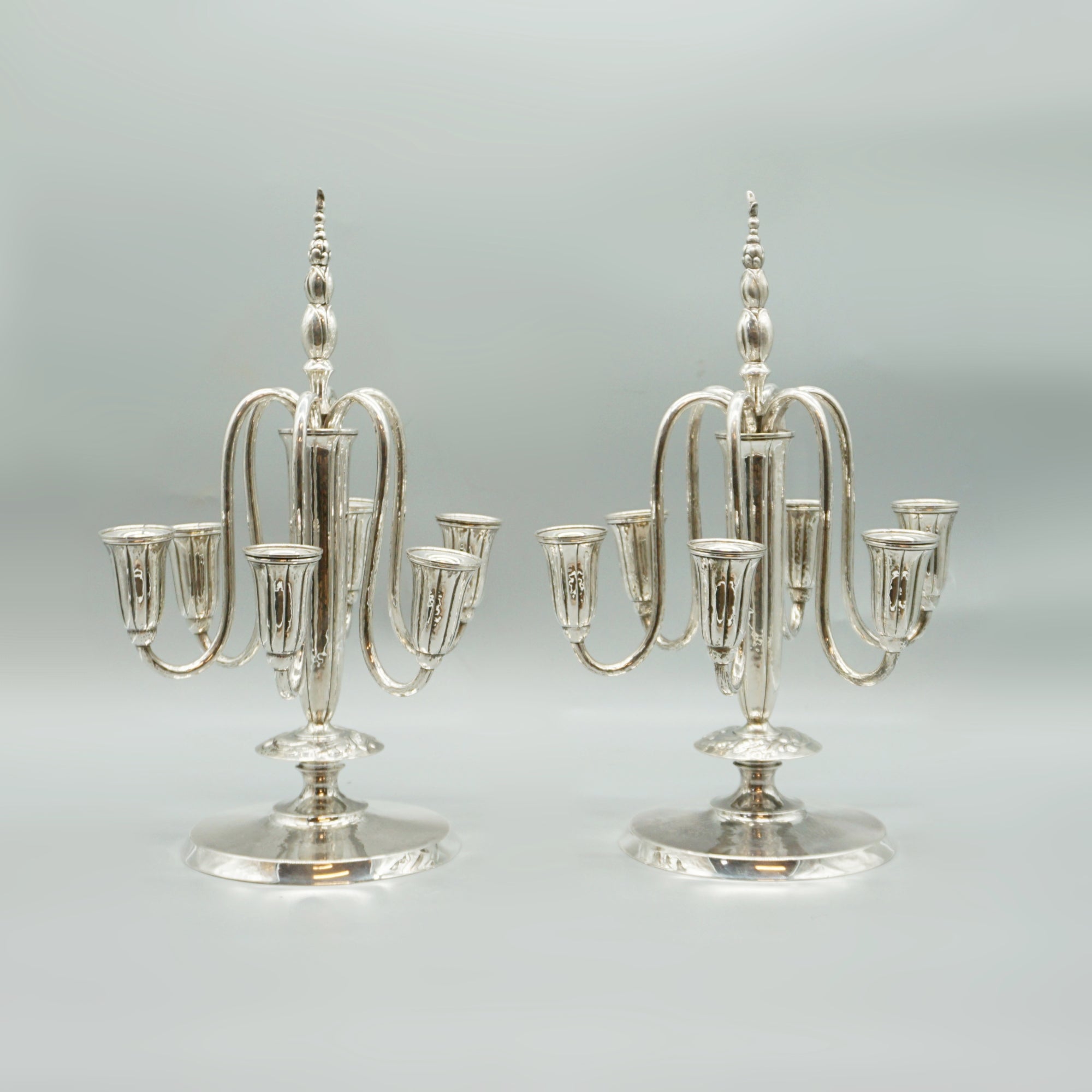 Wilhelm Pfeiffer Sterling Silver Candelabra | 1950s German | Markies ...